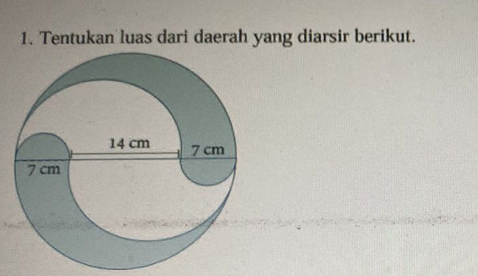1. Tentukan luas dari daerah yang diarsir | StudyX