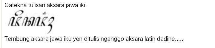 Gatekna tulisan aksara jawa iki. Tembung | StudyX