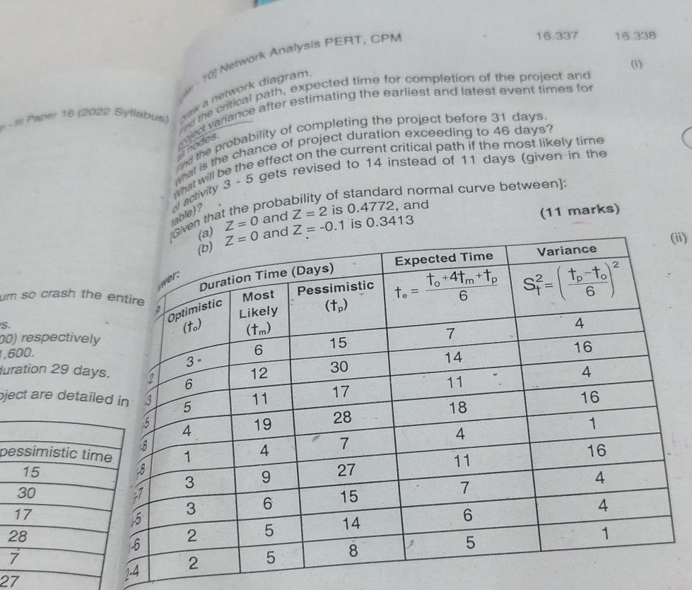 Draw a network diagram. Find the critical | StudyX