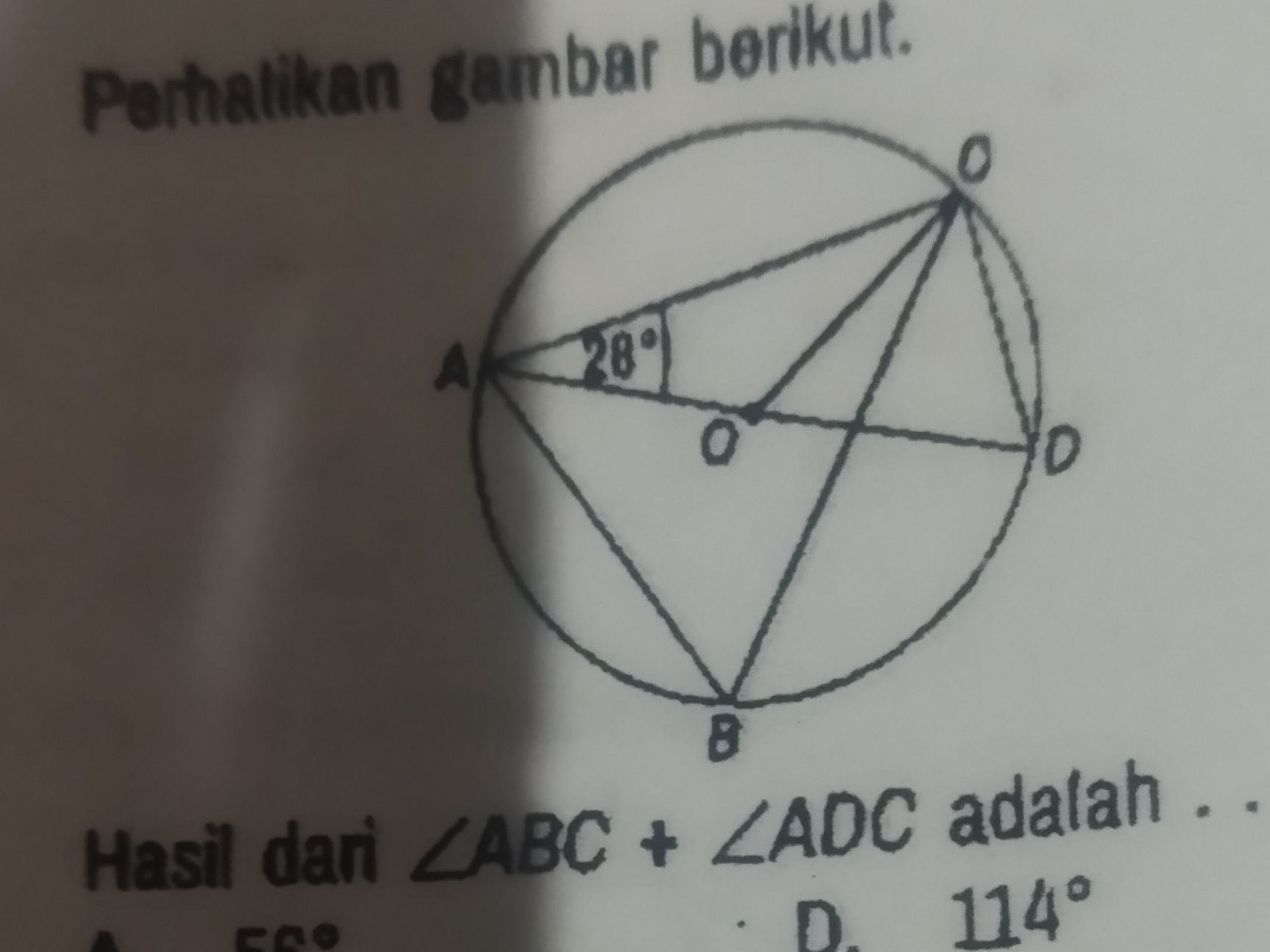 Hasil dari $ ABC + ADC$ adalah ... D. | StudyX
