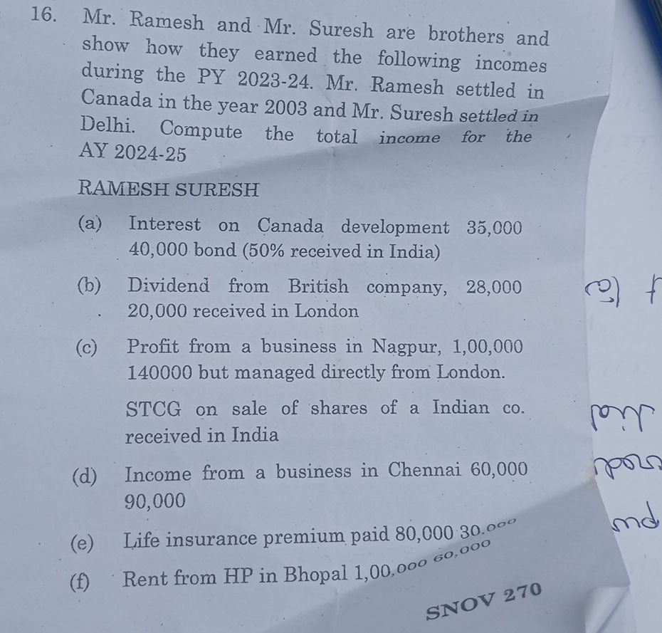 16. Mr. Ramesh and Mr. Suresh are brothers | StudyX