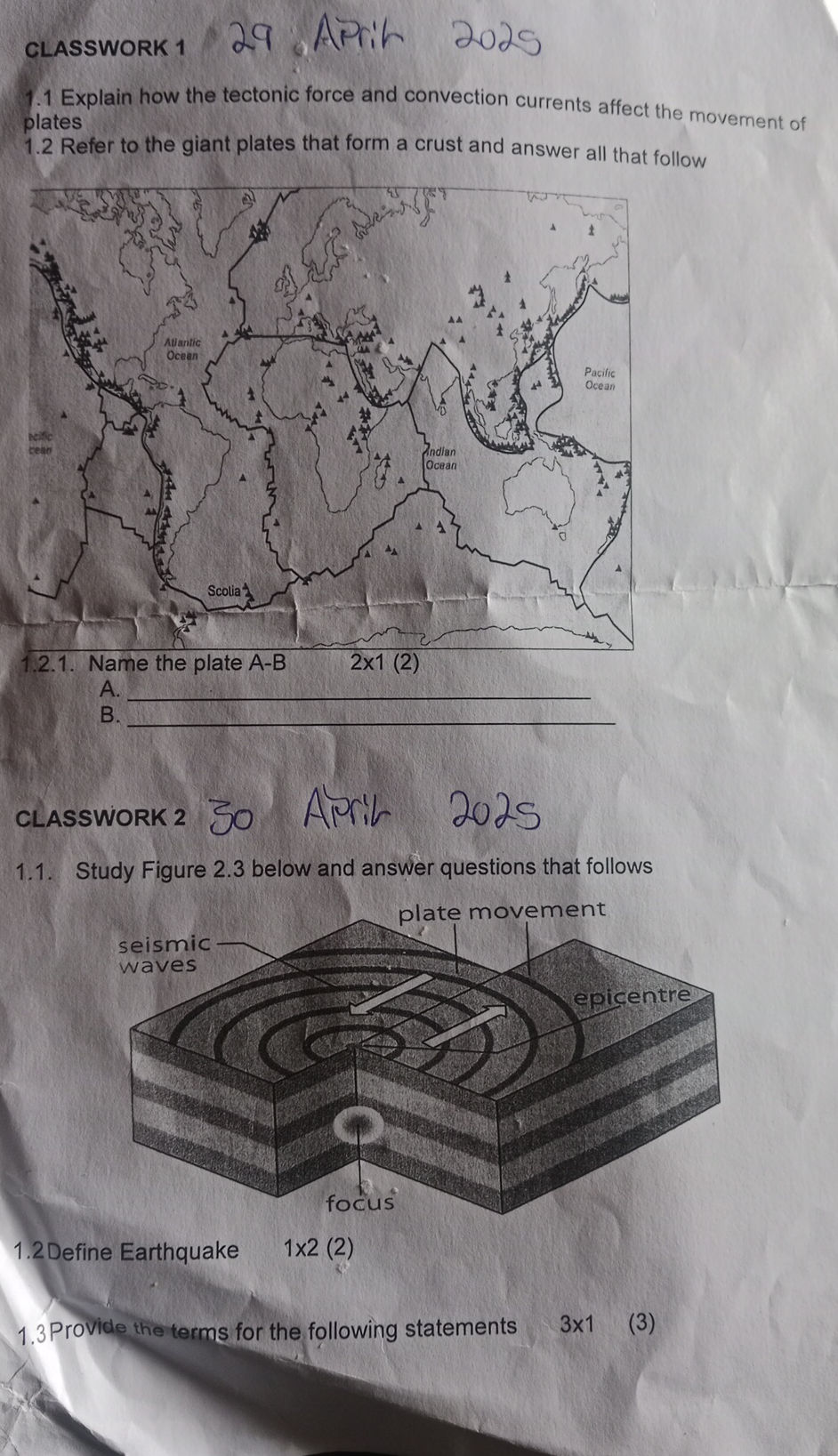1.1 Explain how the tectonic force and | StudyX