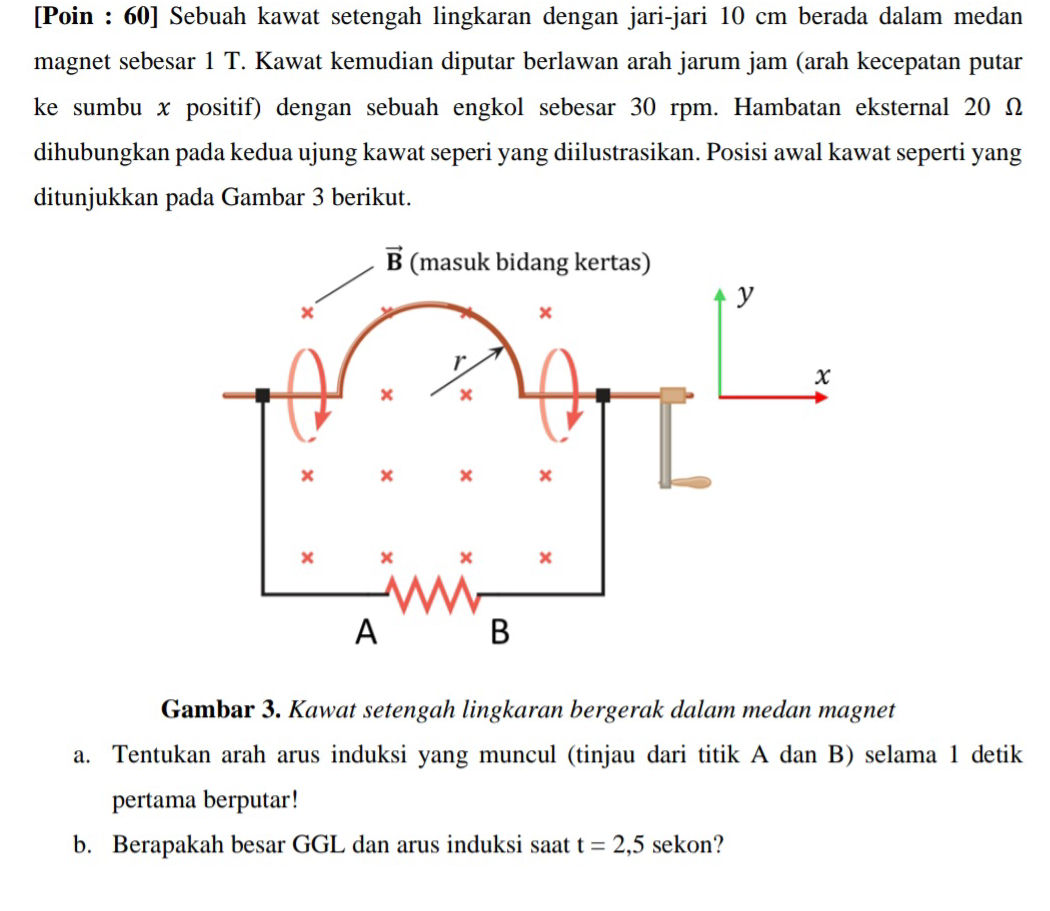[Poin: 60] Sebuah kawat setengah lingkaran | StudyX