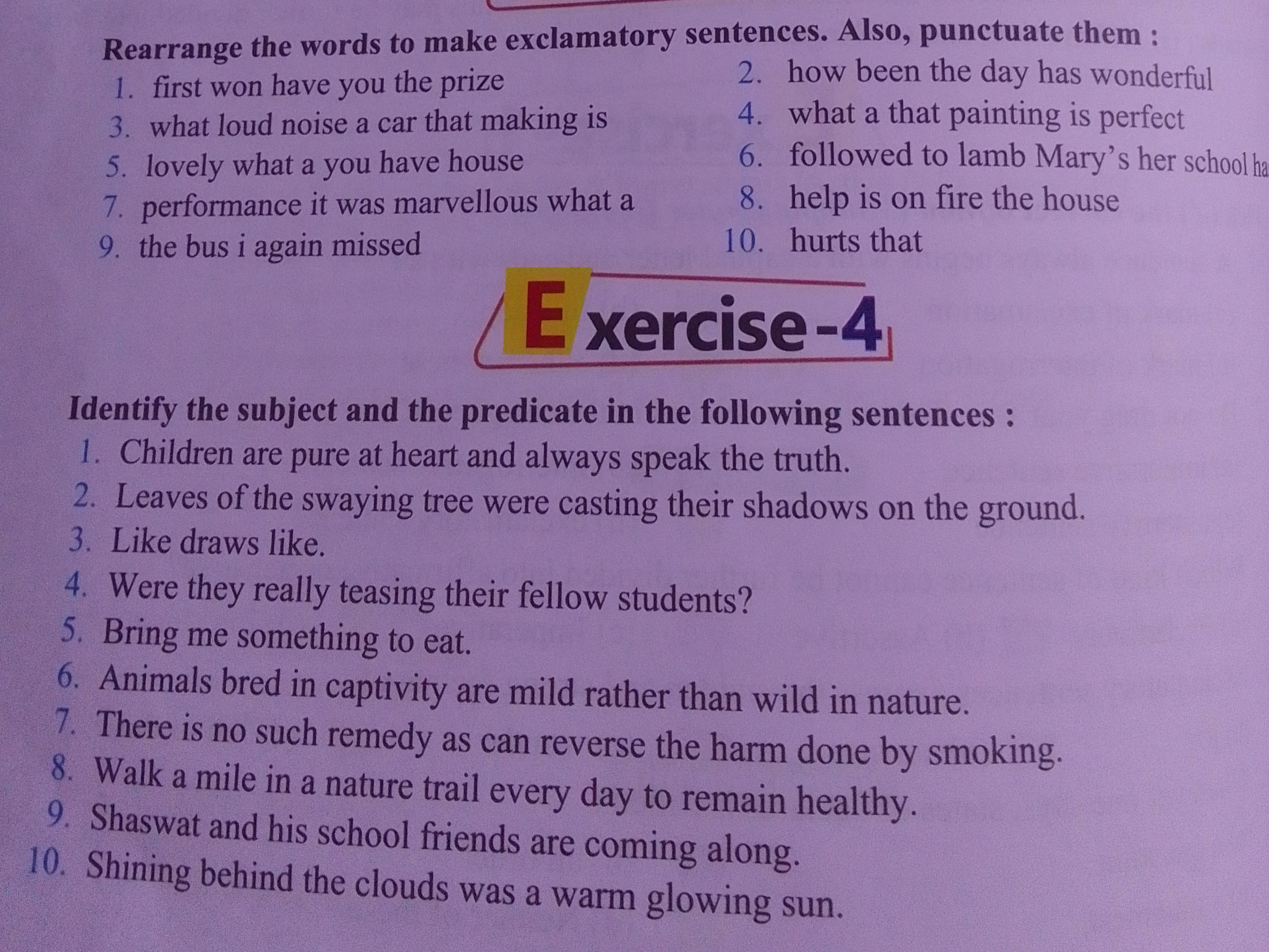 Rearrange the words to make exclamatory | StudyX