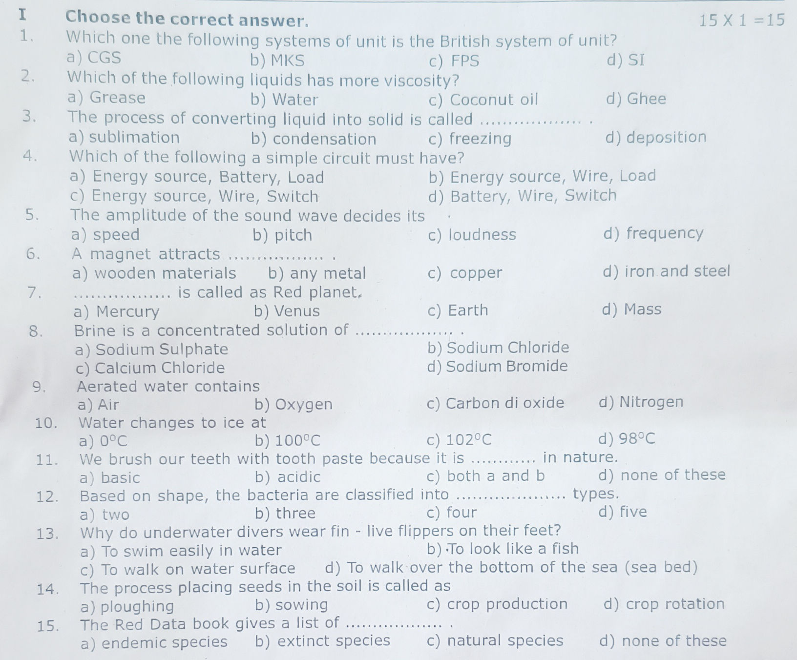 1. Which one the following systems of unit | StudyX