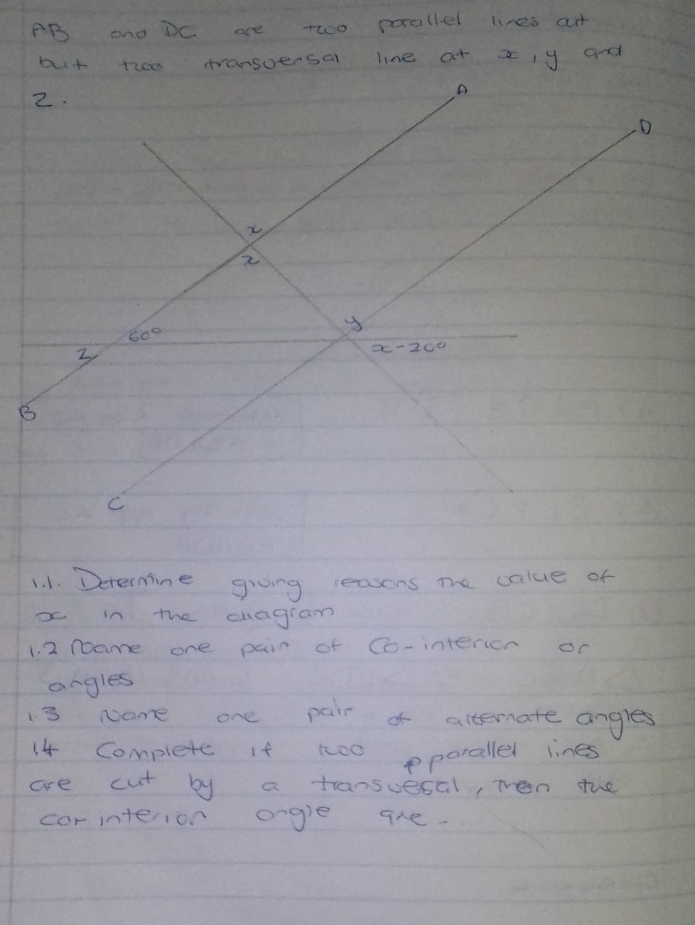 1. Determine giving reasons the value of x | StudyX