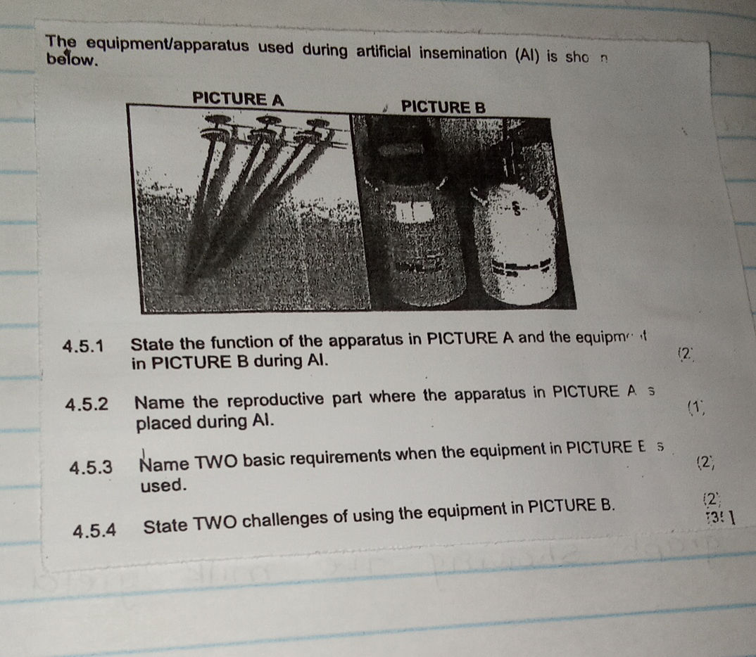 4.5.1 State the function of the apparatus in | StudyX