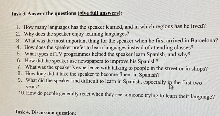 Task 3. Answer the questions (give full | StudyX