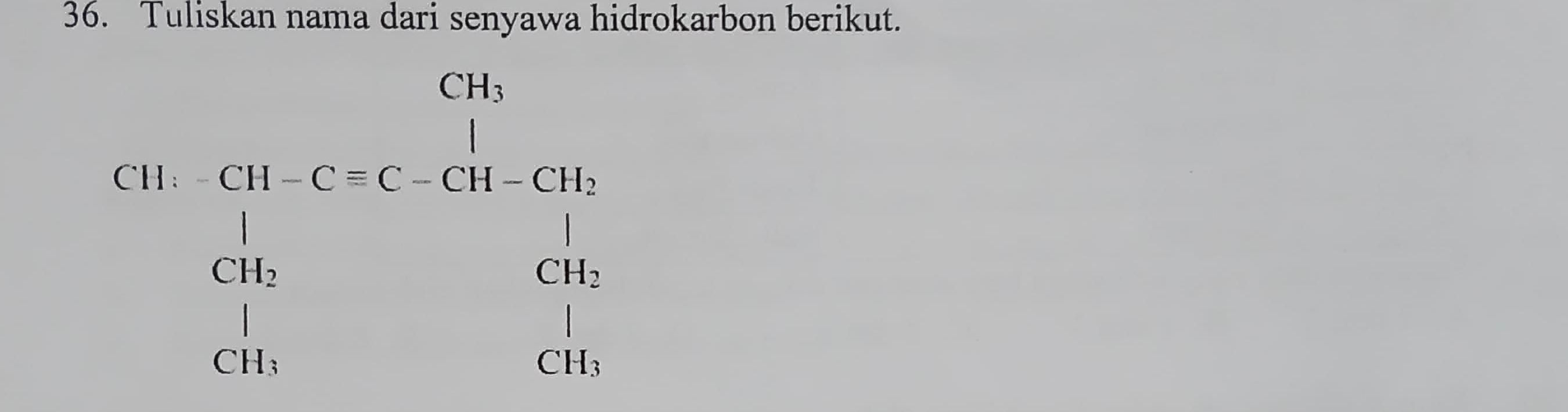 36. Tuliskan nama dari senyawa hidrokarbon | StudyX