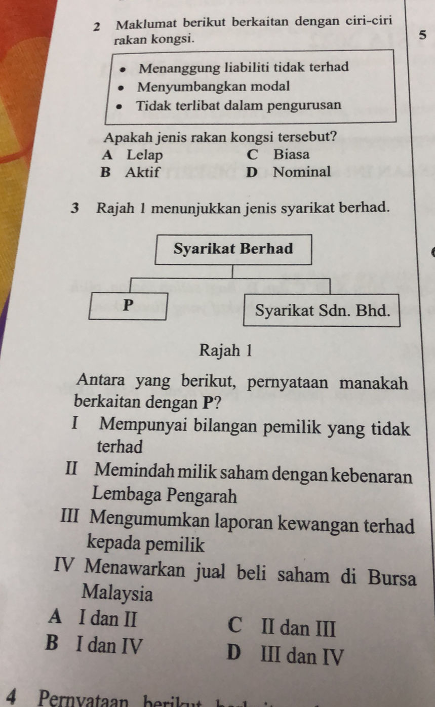 2 Maklumat berikut berkaitan dengan | StudyX