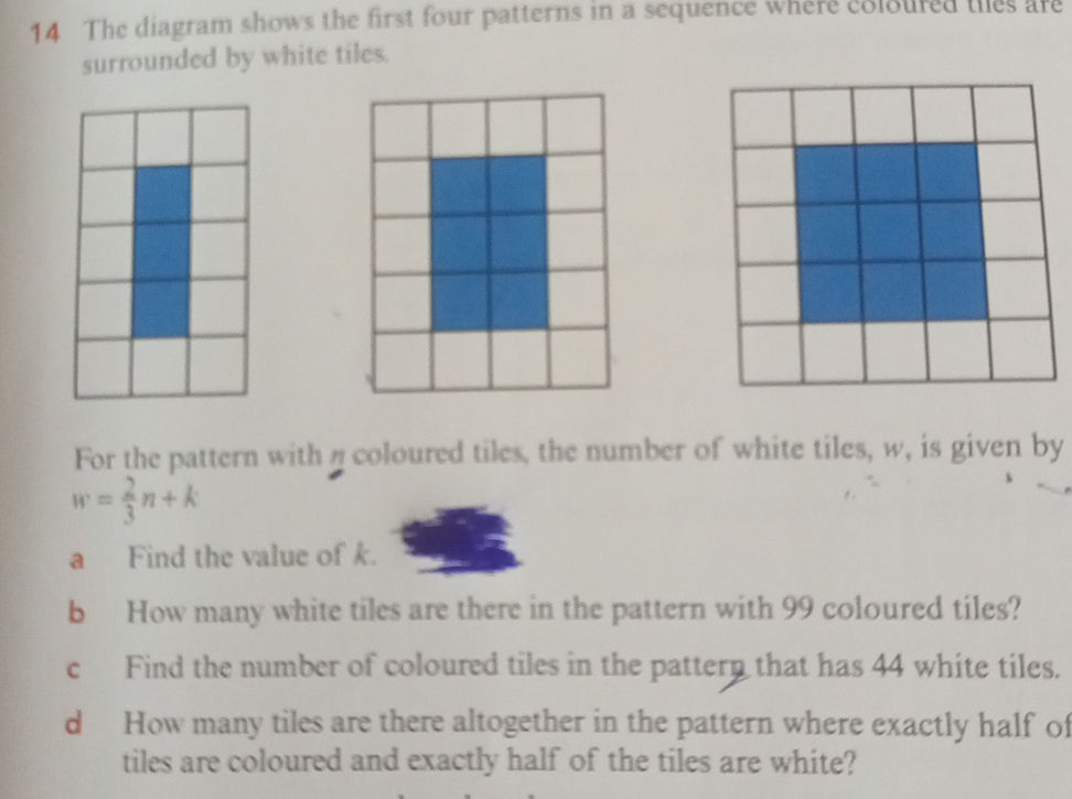 14 The diagram shows the first four patterns | StudyX