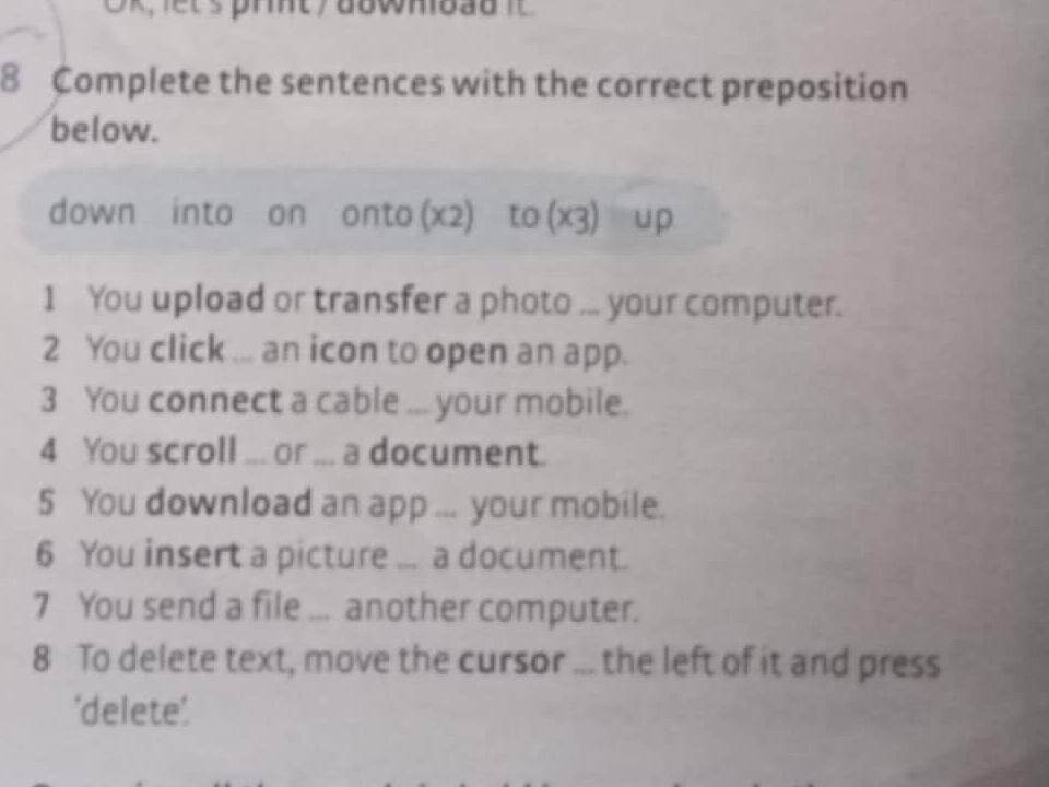 8 Complete the sentences with the correct | StudyX