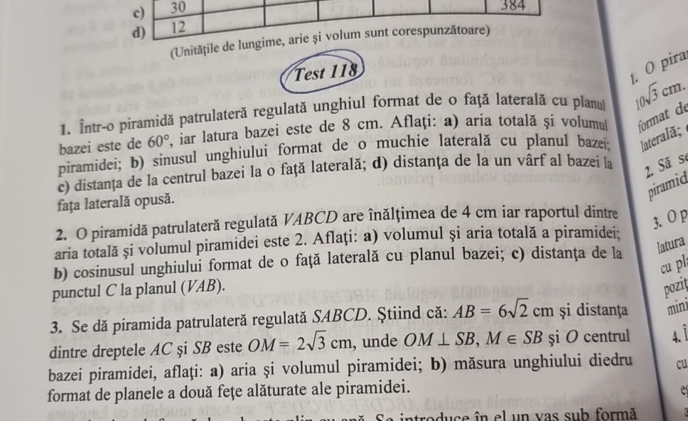 1. Într-o piramidă patrulateră regulată | StudyX