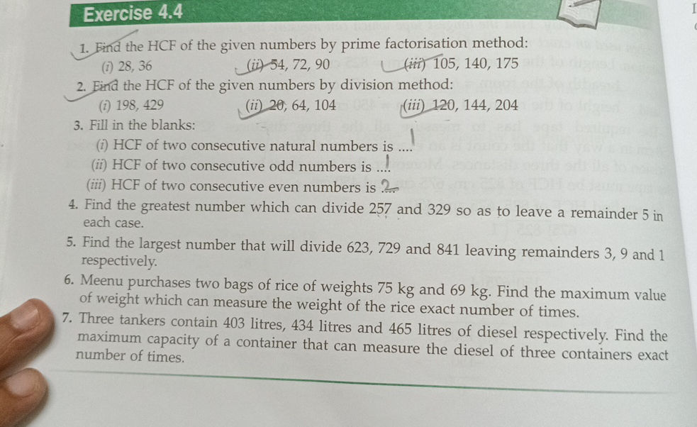 1. Find the HCF of the given numbers by | StudyX
