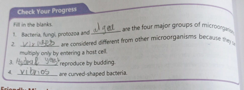 Fill in the blanks. 1. Bacteria, fungi, | StudyX