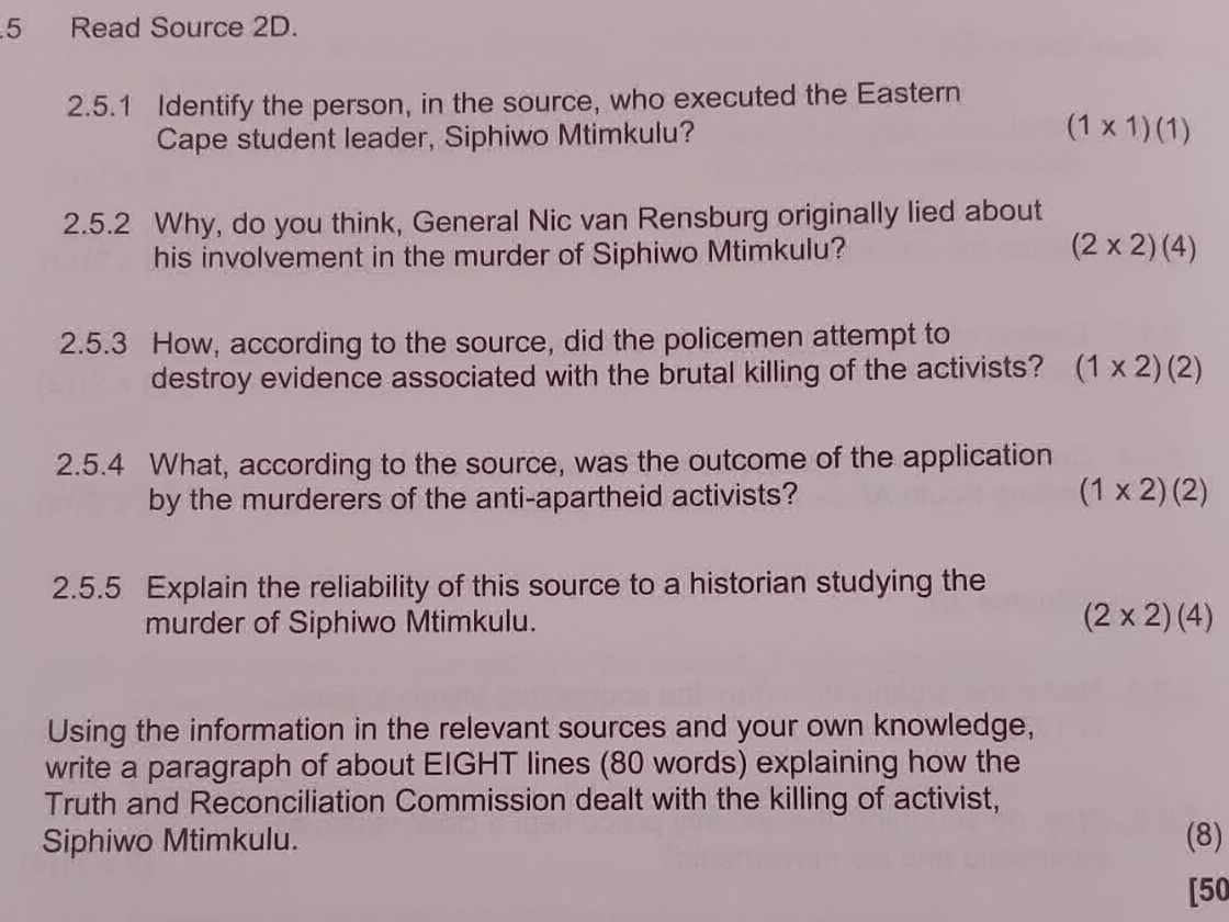 2.5.1 Identify the person, in the source, | StudyX