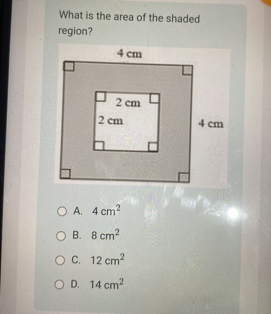 What is the area of the shaded region? | StudyX