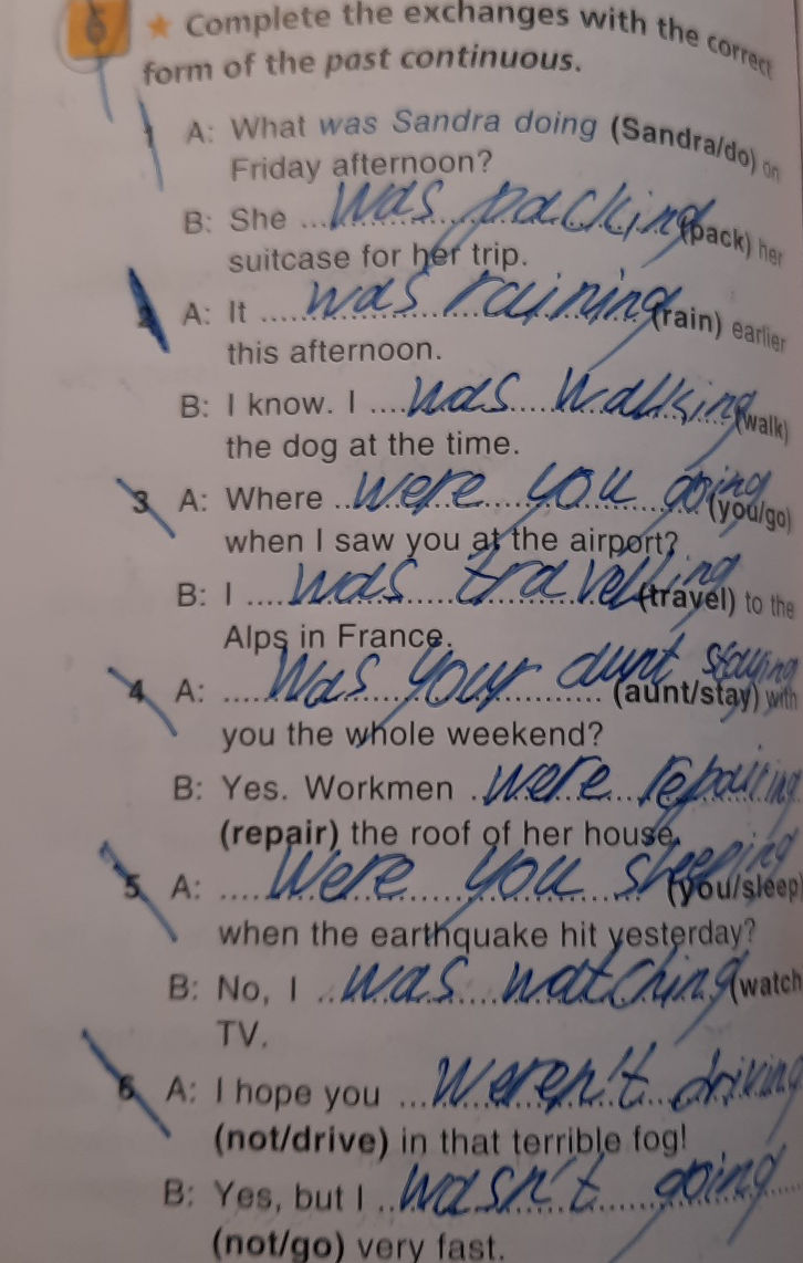 Complete the exchanges with the correct form | StudyX