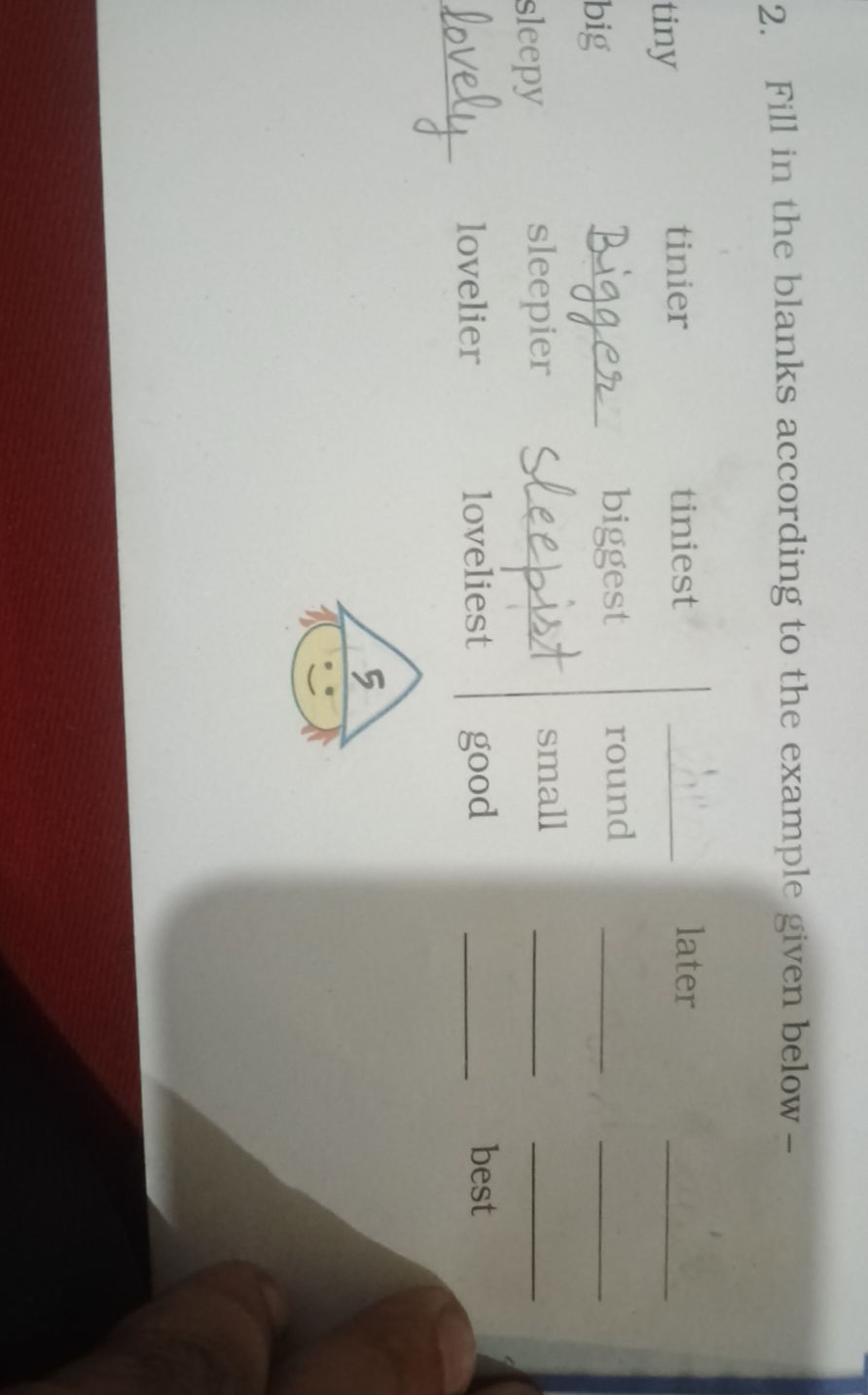 2. Fill in the blanks according to the | StudyX