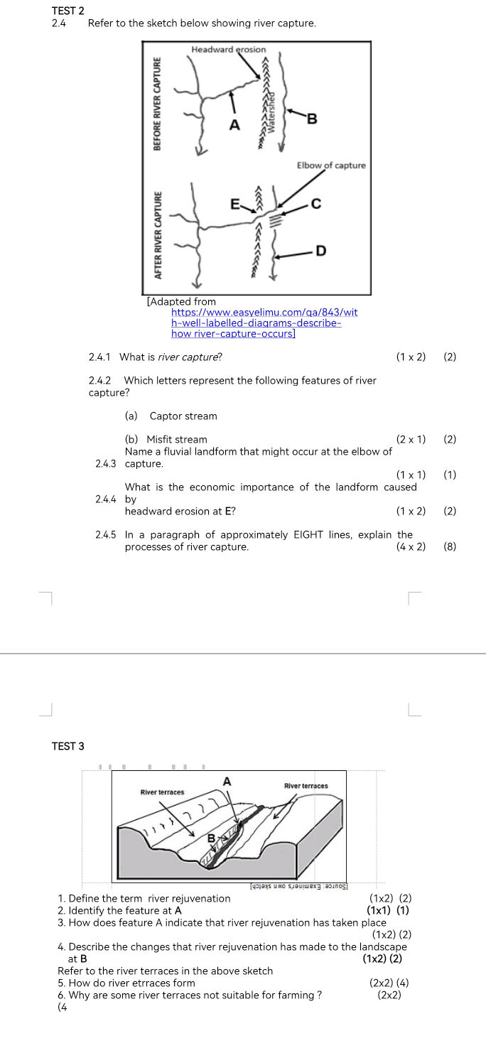 2.4 Refer to the sketch below showing river | StudyX