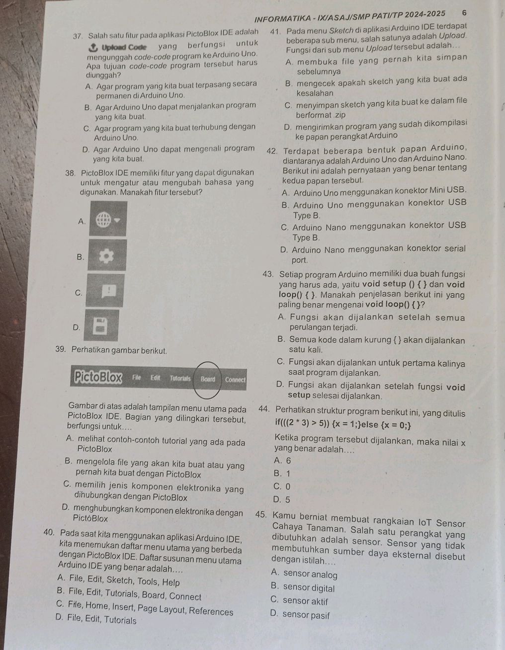 37. Salah satu fitur pada aplikasi PictoBlox | StudyX