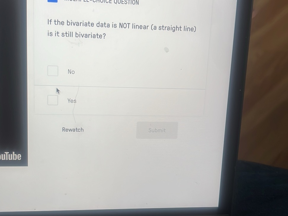 If the bivariate data is NOT linear (a | StudyX