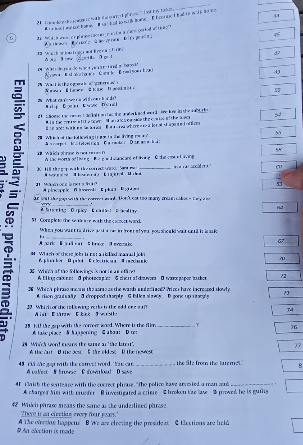 21 Complete the sentence with the correct | StudyX