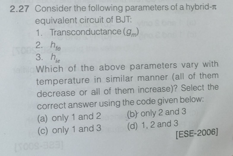 2.27 Consider the following parameters of a | StudyX
