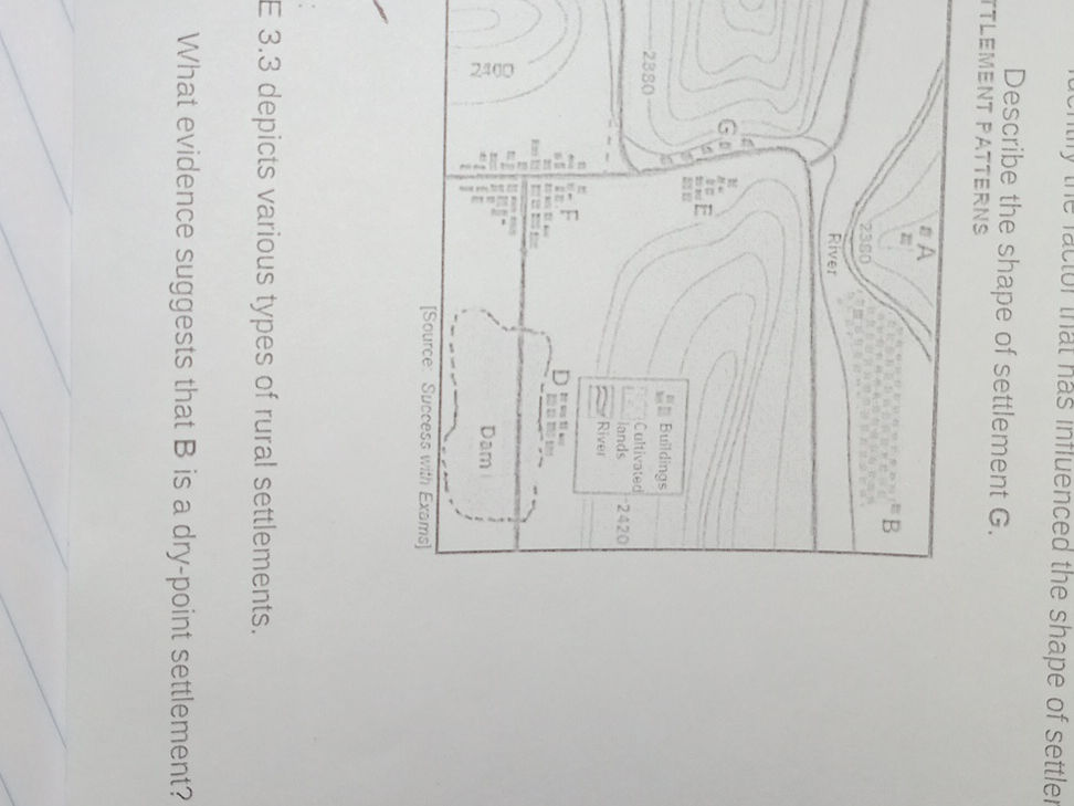 Describe the shape of settlement G. What | StudyX