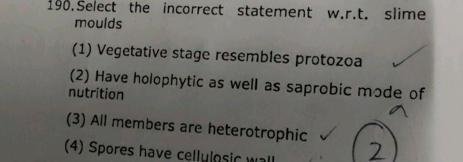 190. Select the incorrect statement w.r.t. | StudyX
