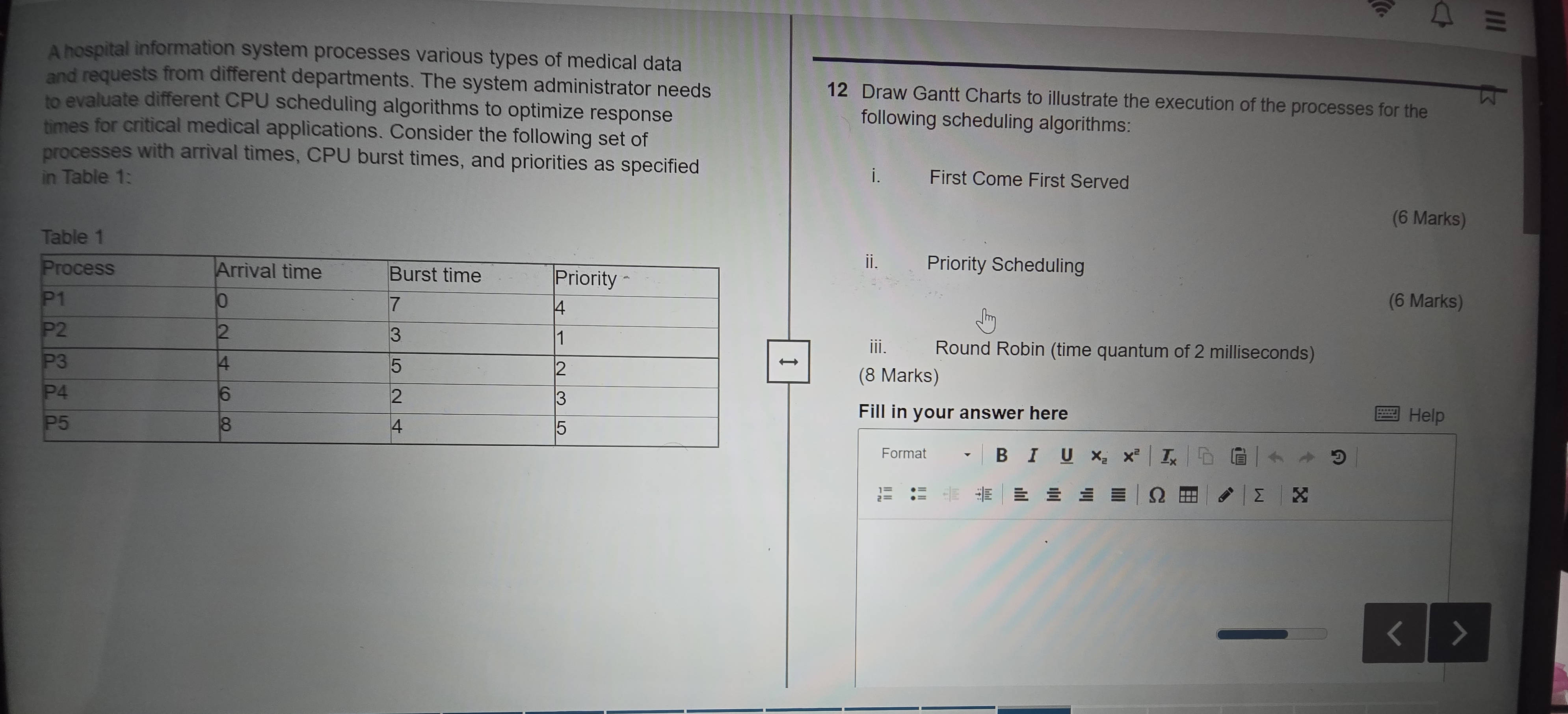 Draw Gantt Charts to illustrate the | StudyX