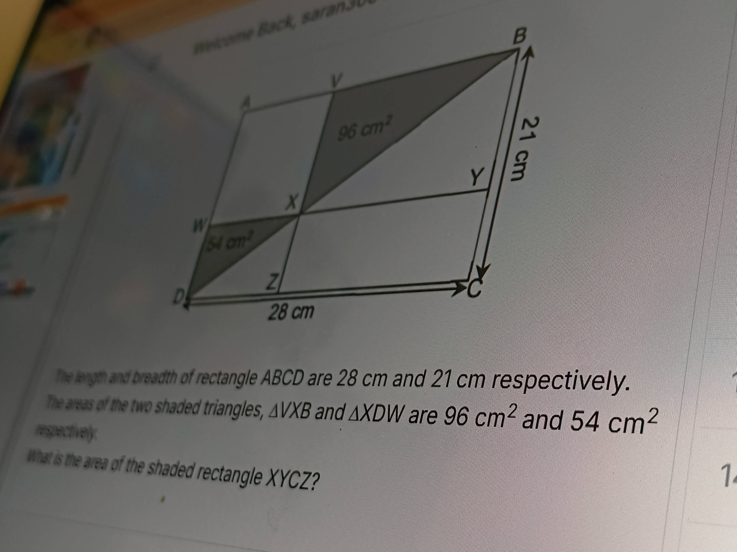 The length and breadth of rectangle ABCD are | StudyX