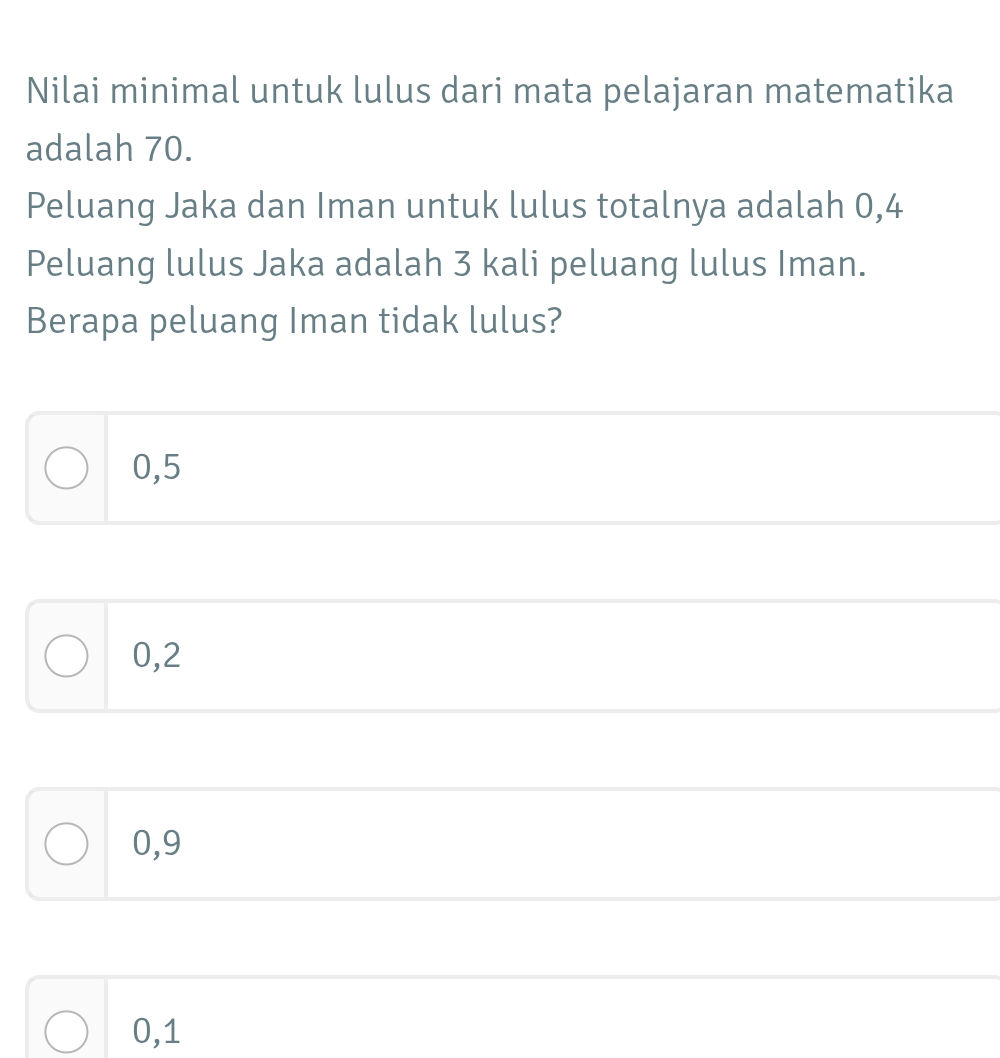 Nilai minimal untuk lulus dari mata | StudyX