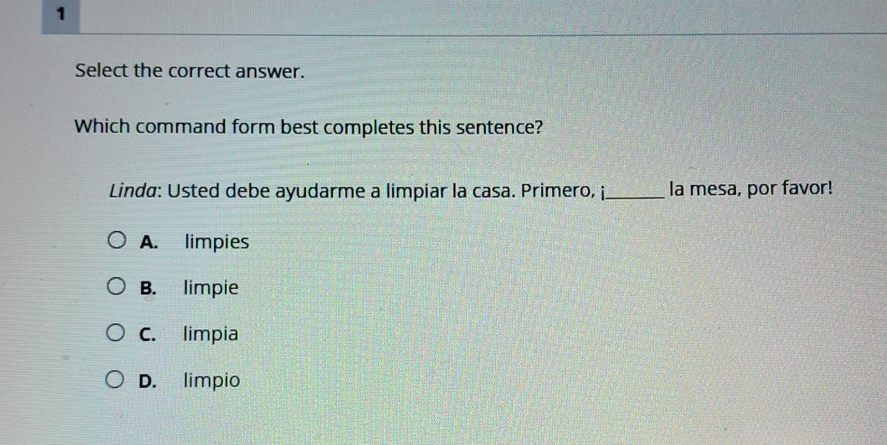 Select the correct answer. Which command | StudyX
