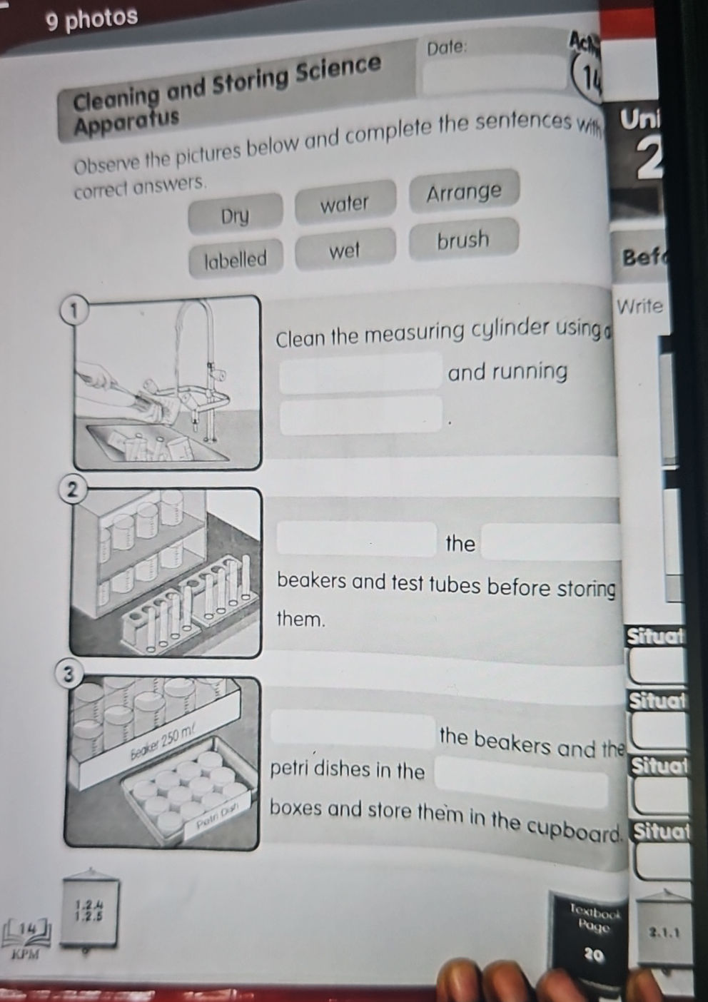 Observe the pictures below and complete the | StudyX