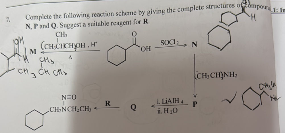 Complete the following reaction scheme by | StudyX