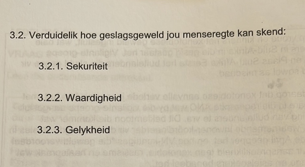 3.2. Verduidelik hoe geslagsgeweld jou | StudyX