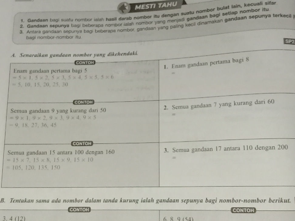 A. Senaraikan gandaan nombor yang | StudyX