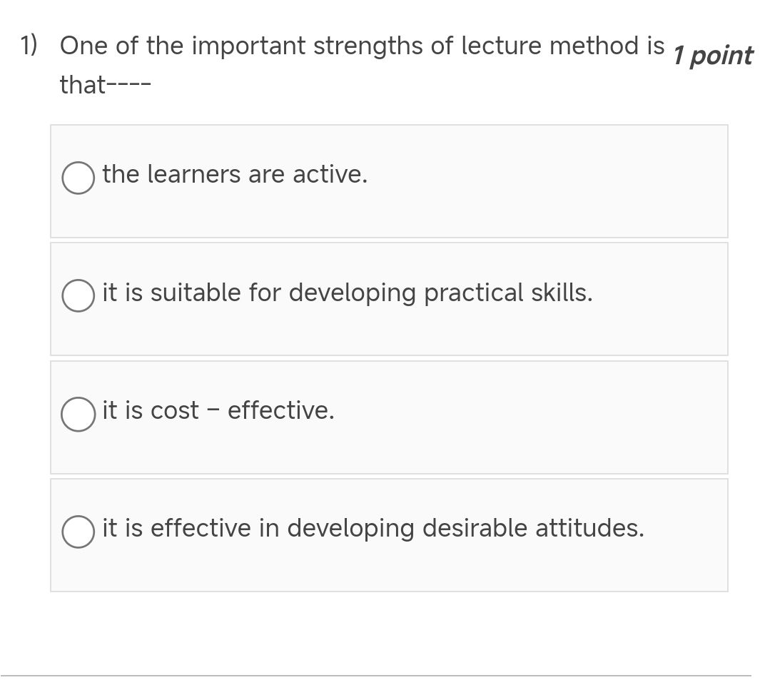 1) One of the important strengths of lecture | StudyX
