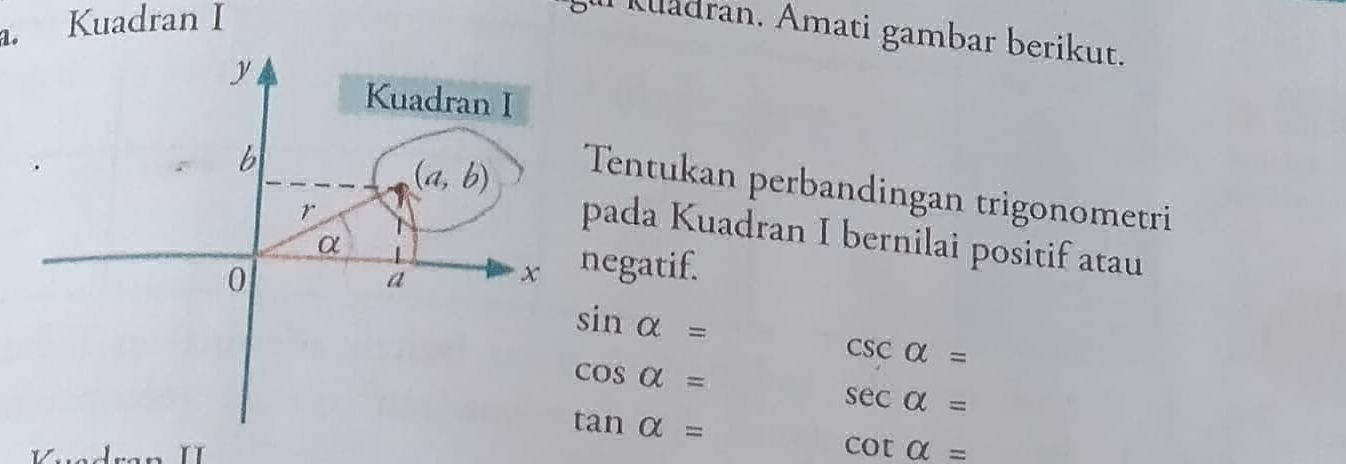 Tentukan perbandingan trigonometri pada | StudyX