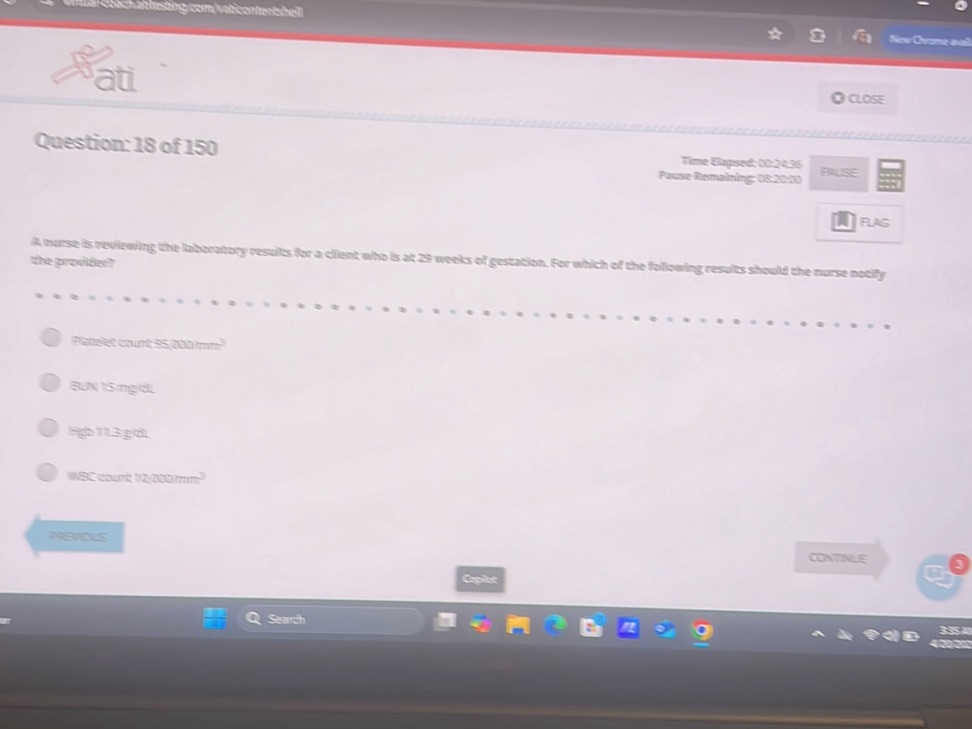 A nurse is reviewing the laboratory results | StudyX