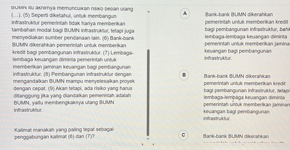Kalimat manakah yang paling tepat sebagai | StudyX