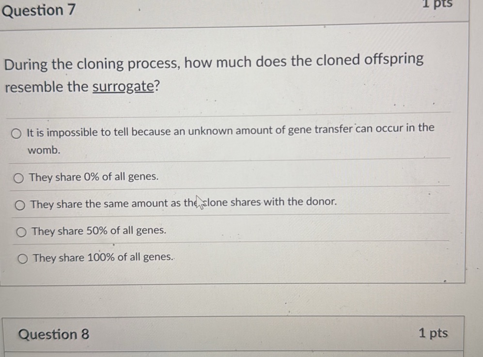 During the cloning process, how much does | StudyX
