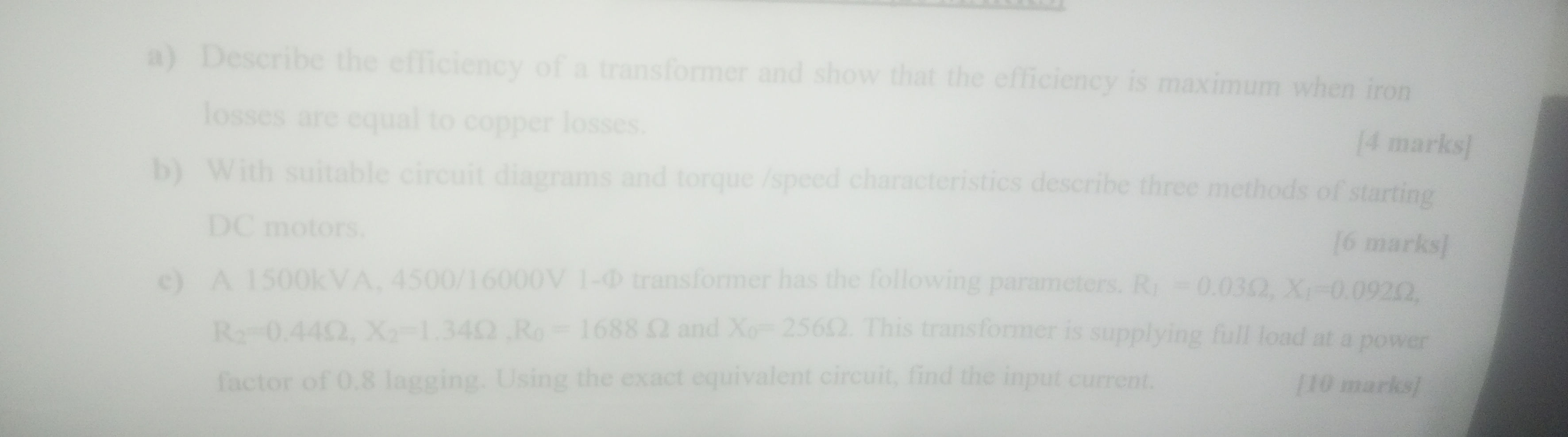 a) Describe the efficiency of a transformer | StudyX