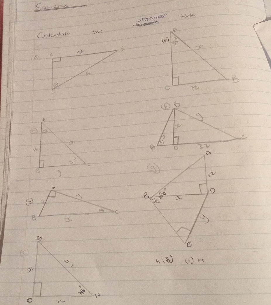 Calculate the unknown side. (a) A right | StudyX