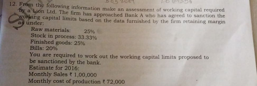 12. From the following information make an | StudyX