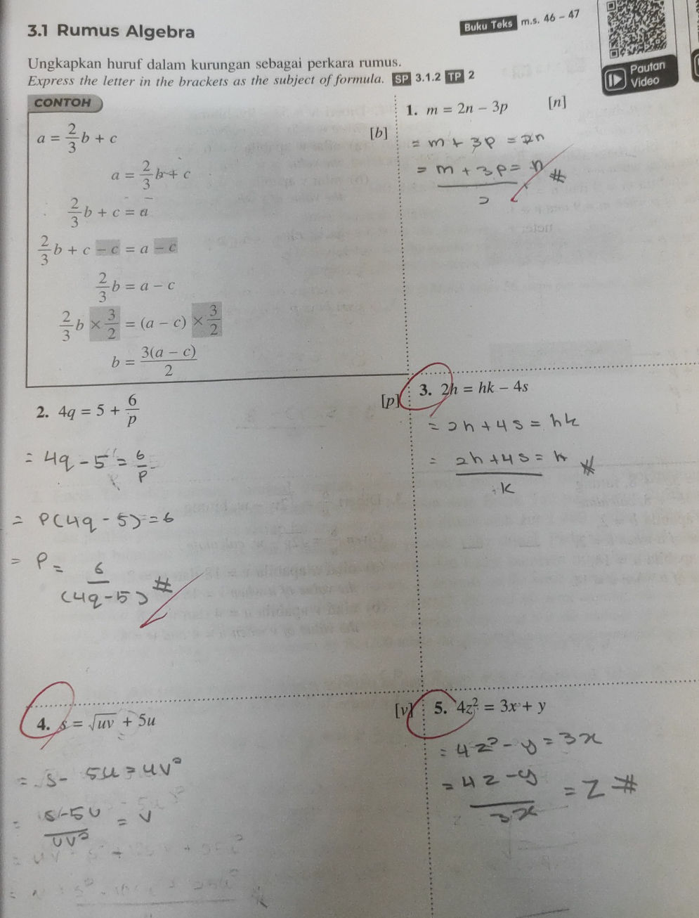 3. 1 Rumus Algebra Ungkapkan huruf dalam | StudyX