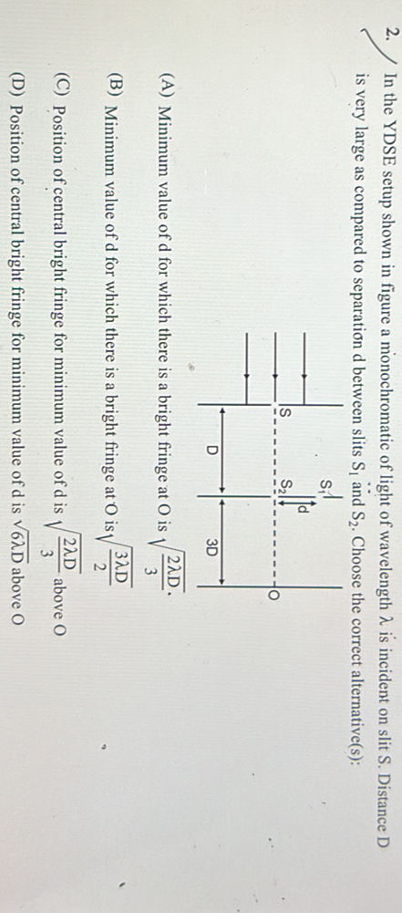 2. In the YDSE setup shown in figure a | StudyX