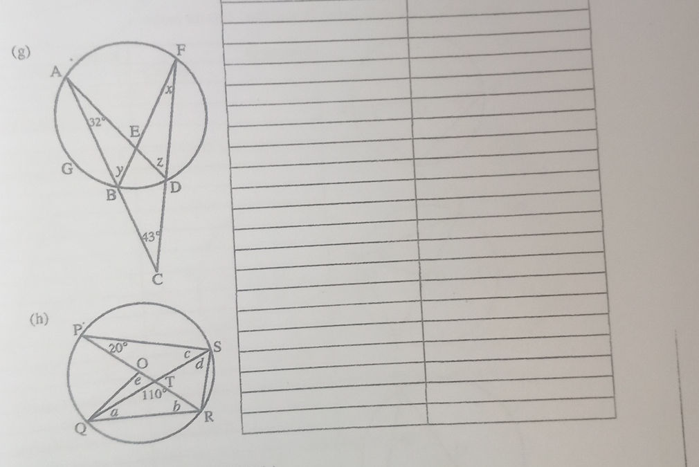(g) A diagram with angles labeled: * | StudyX