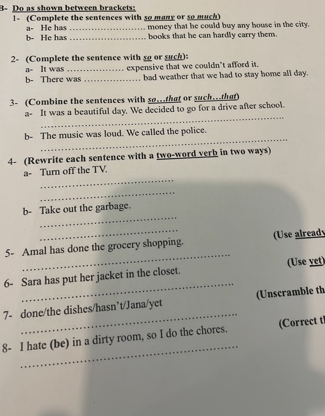 B- Do as shown between brackets: 1- | StudyX